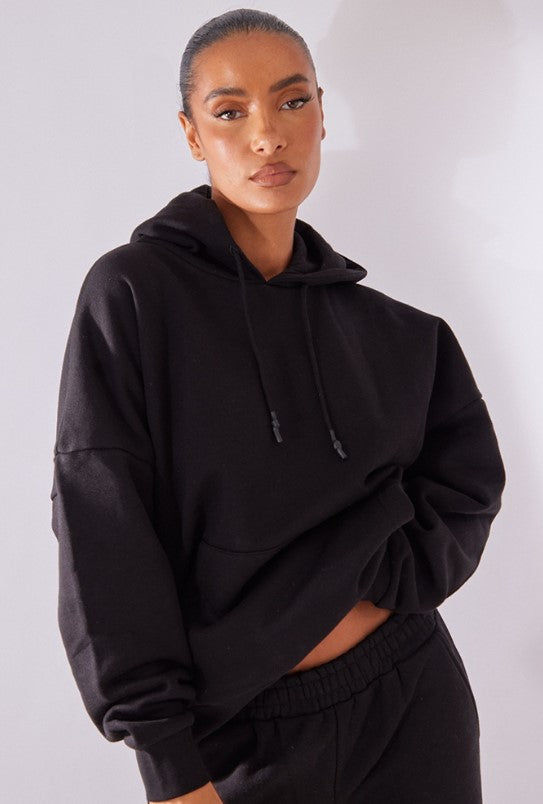 Plain Black Oversized Hoodie – DEXISTREND