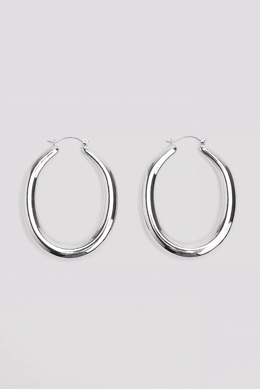 Big Oval Shaped Hoops Silver – DEXISTREND