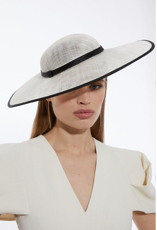Grosgrain Trim Large Disc Fascinator – DEXISTREND