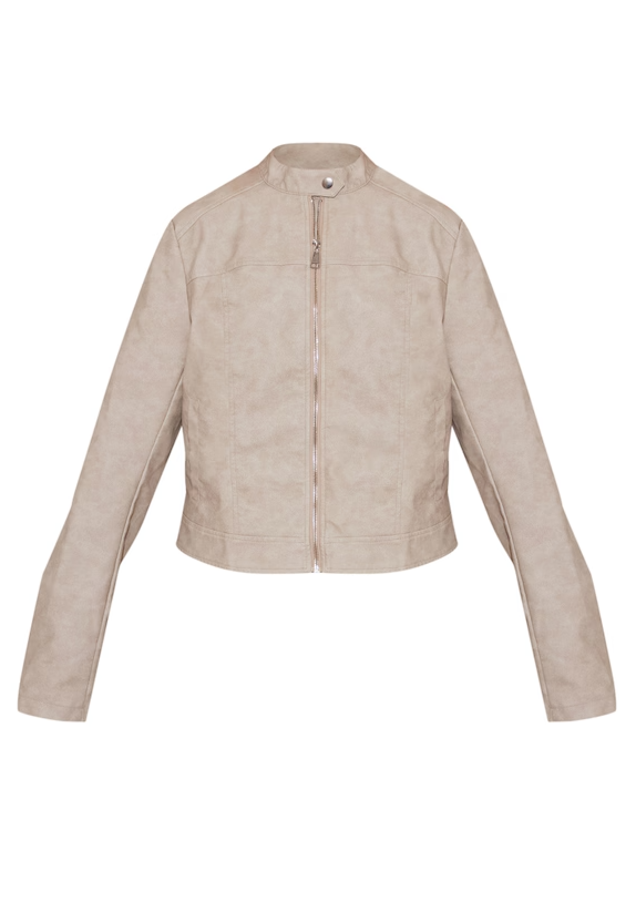 Premium Stone Washed Faux Leather Oversized Seam Detail Jacket – DEXISTREND